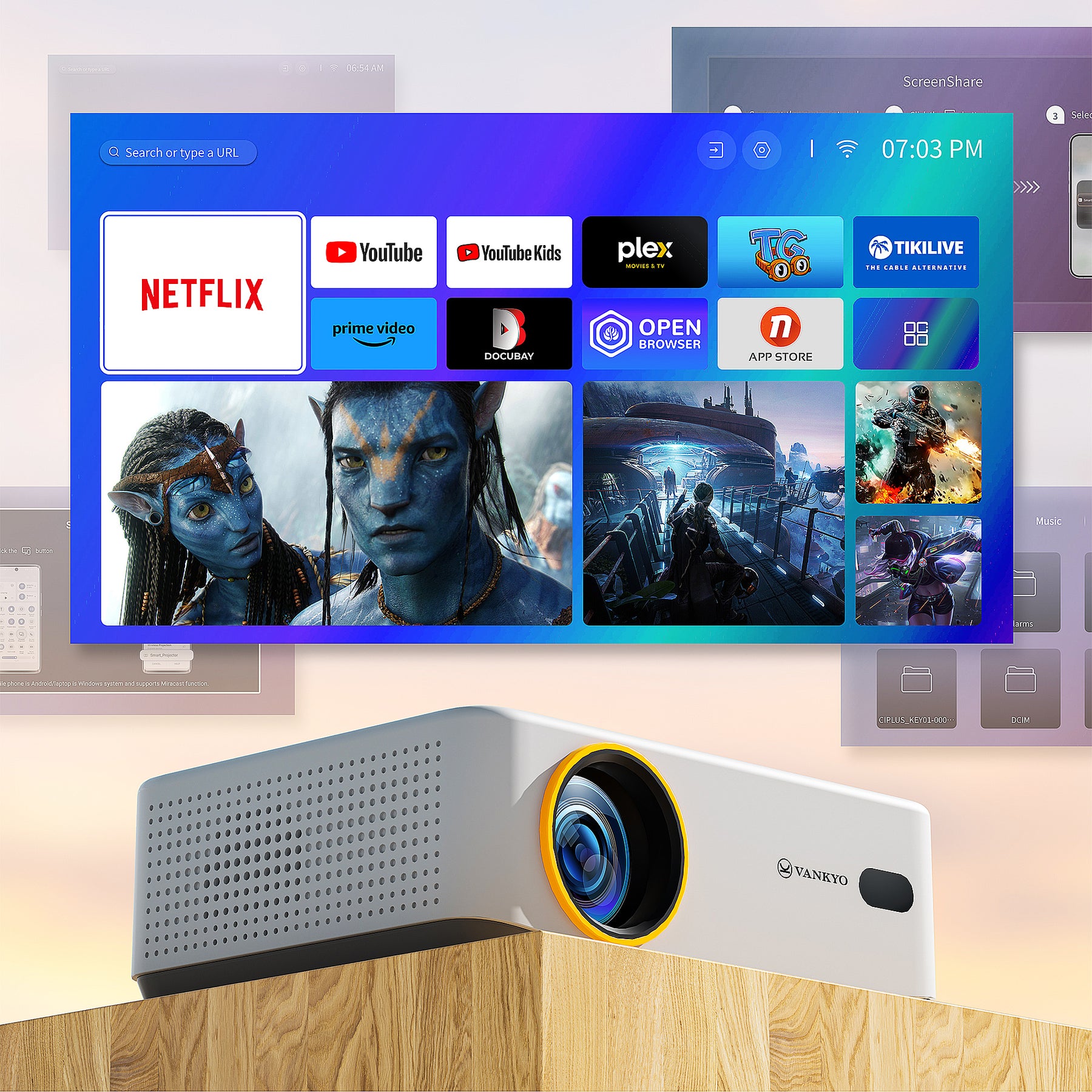 Vankyo Leisure 570B Native 1080P Smart Projector, Netflix-Officially ...